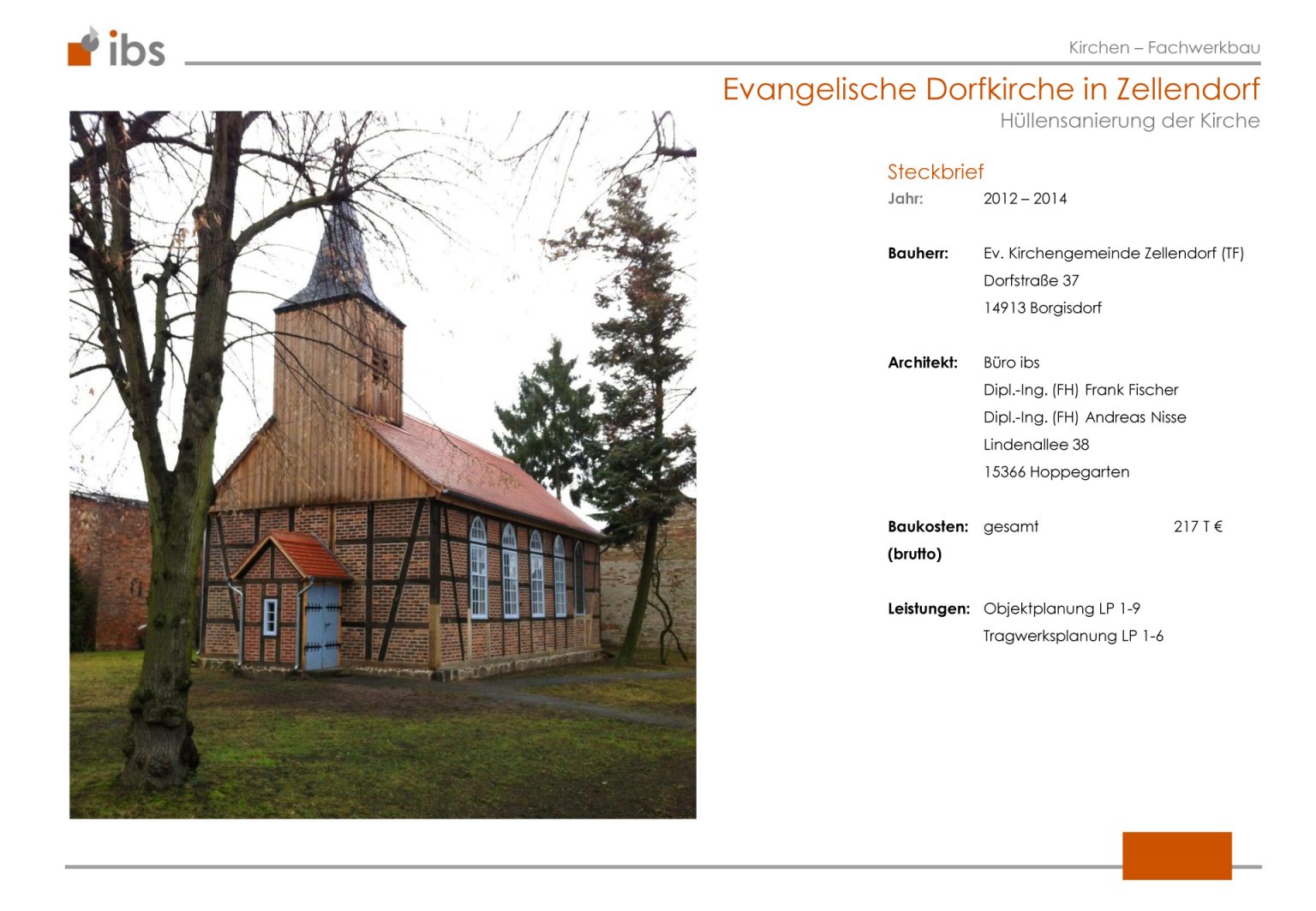 Evangelische Dorfkirche Zellendorf – IBS